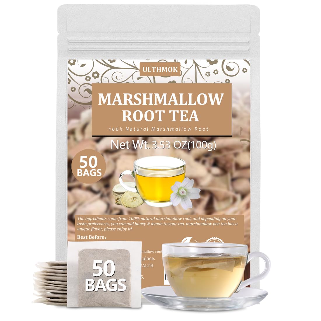 100% natural marshmallow root tea