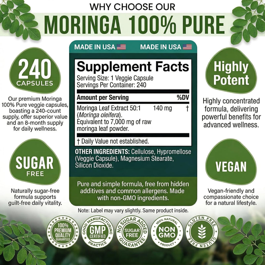 100% natural moringa supplement benefits