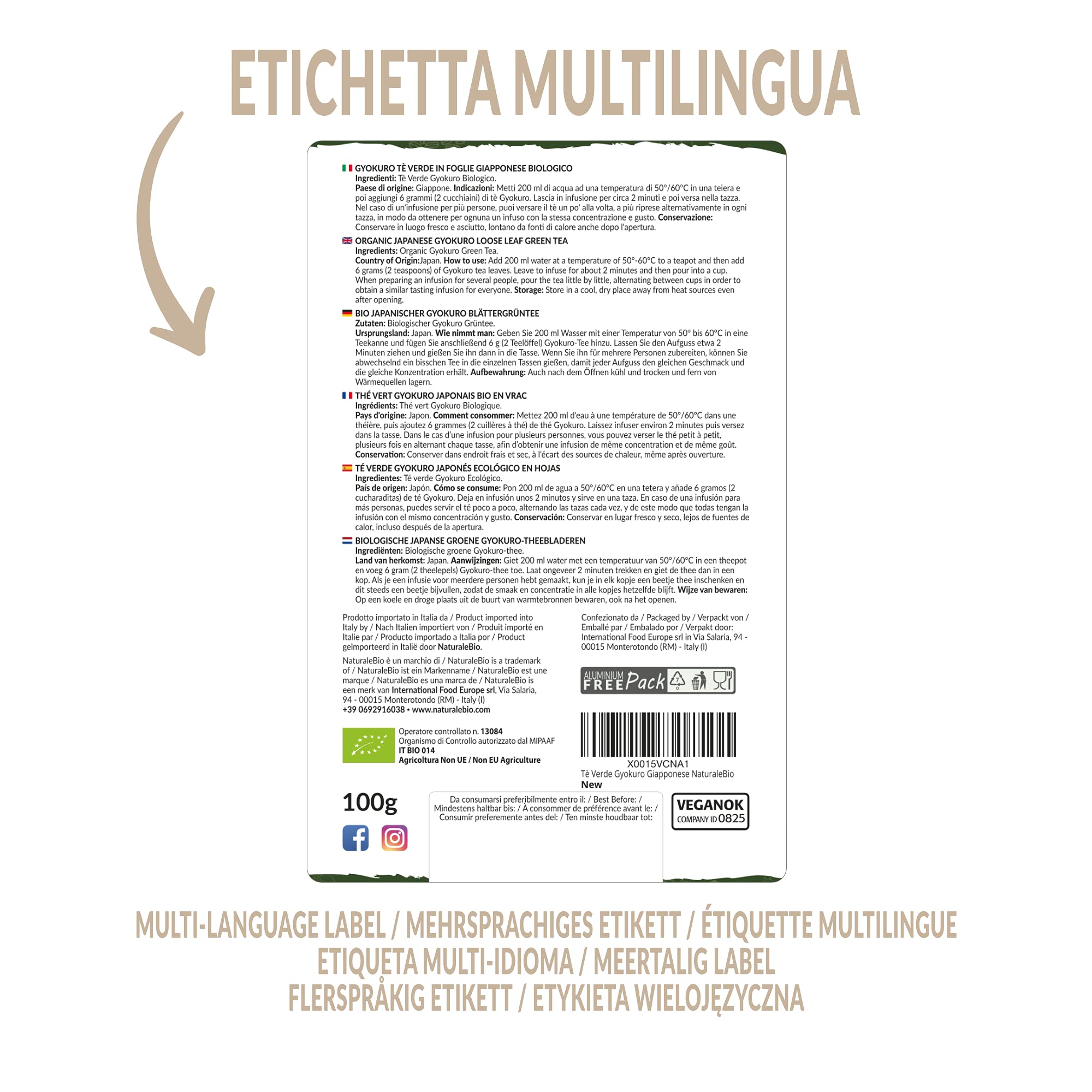 100% natural organic green tea