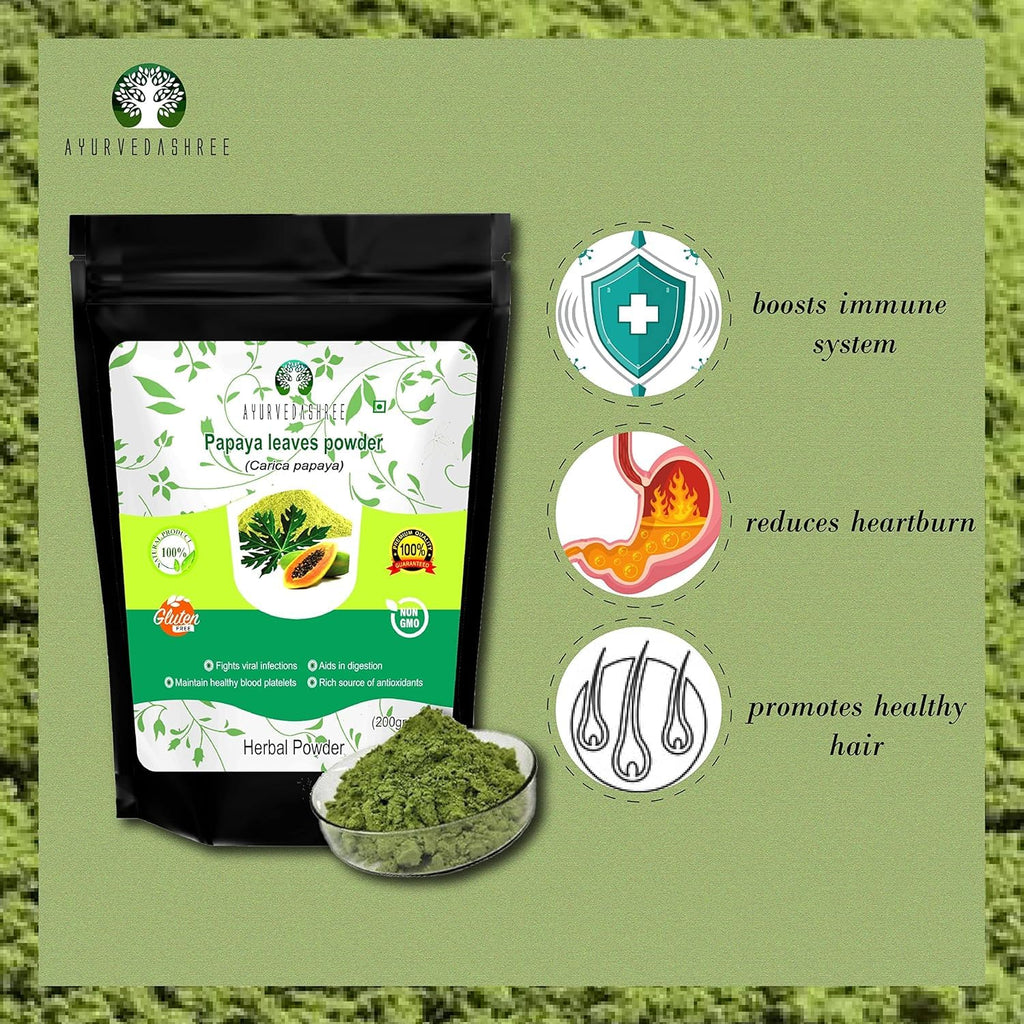 100% natural papaya leaf powder