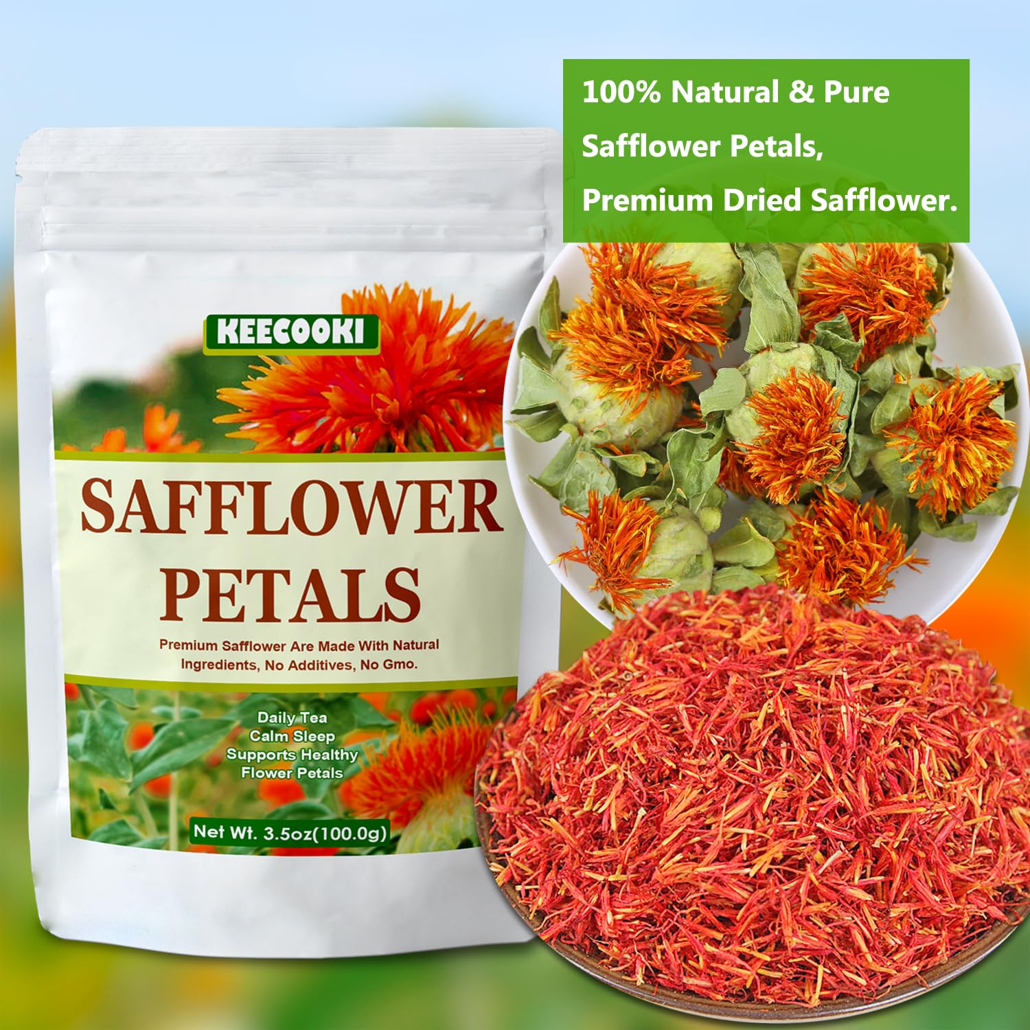 100% natural safflower petals