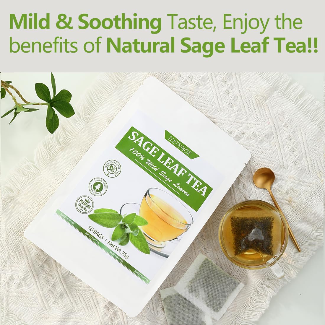 100% natural sage tea bags
