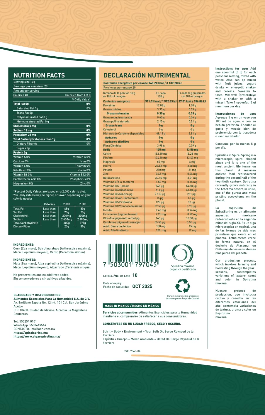 100% natural spirulina powder benefits