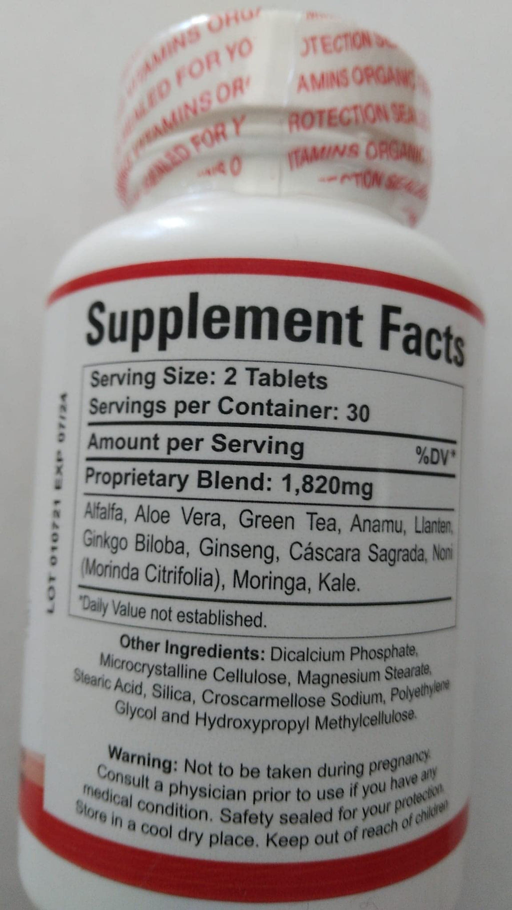 100% natural vitamin and mineral blend
