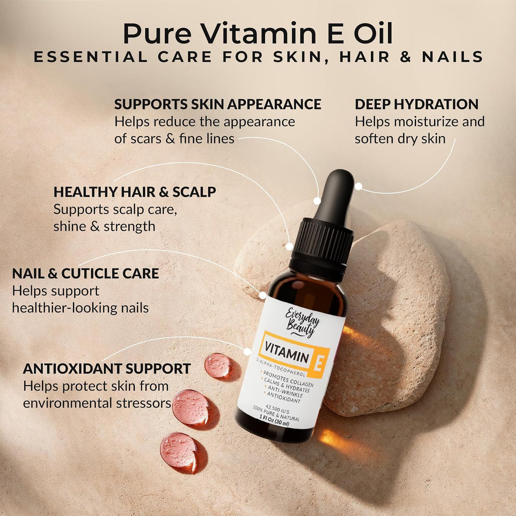 100% natural vitamin E oil for hydration