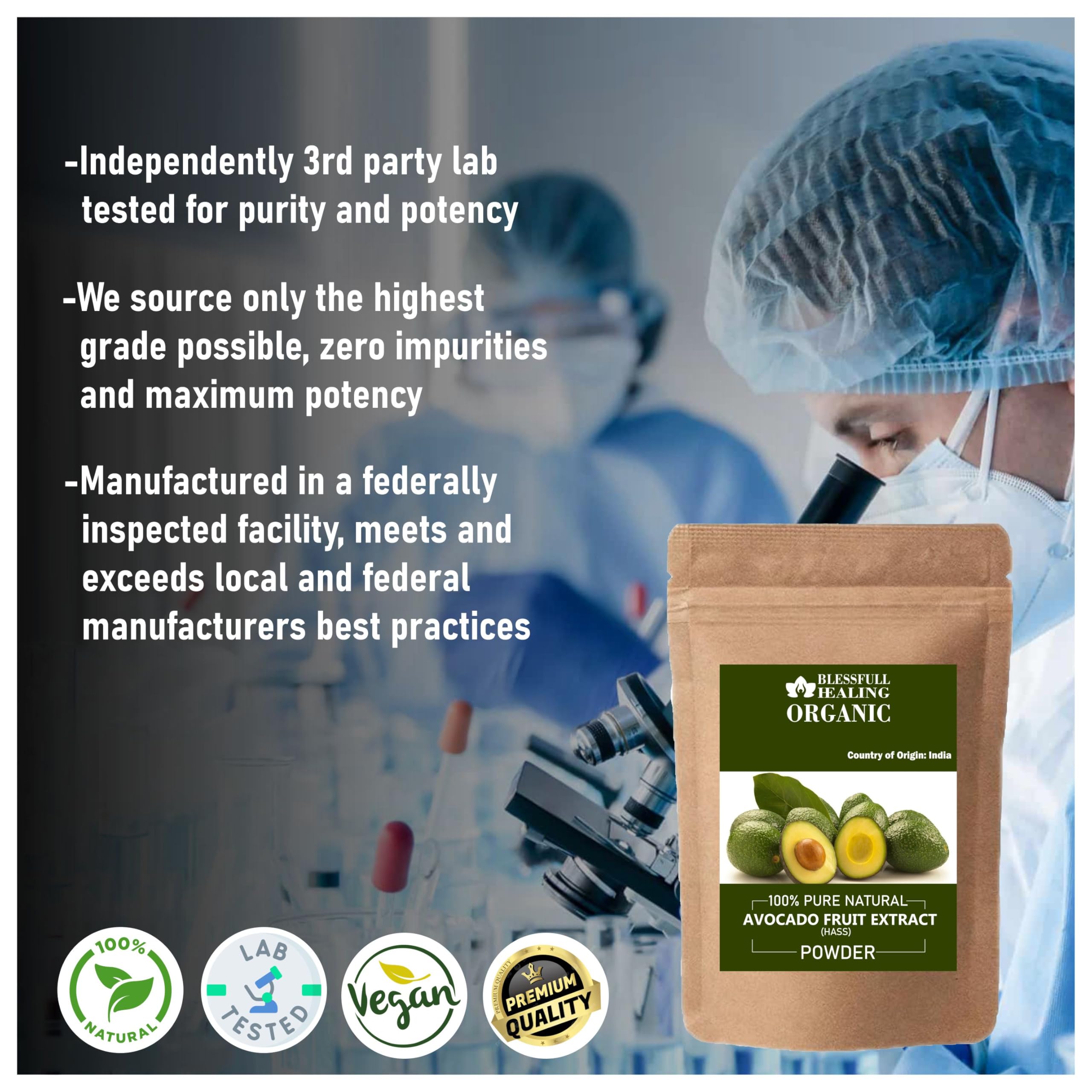 100% organic avocado fruit powder