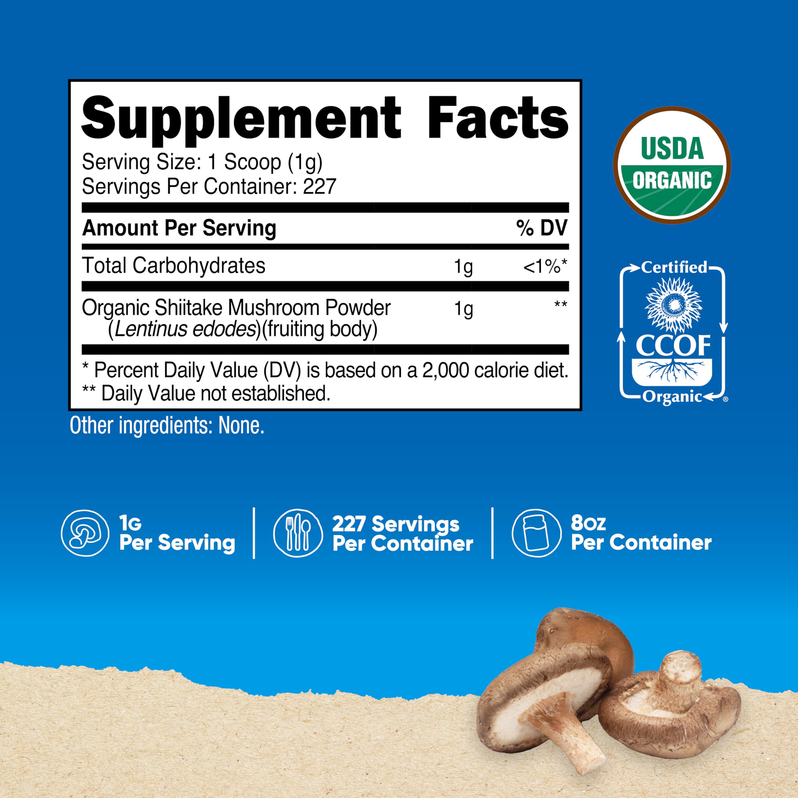100% organic mushroom superfood powder
