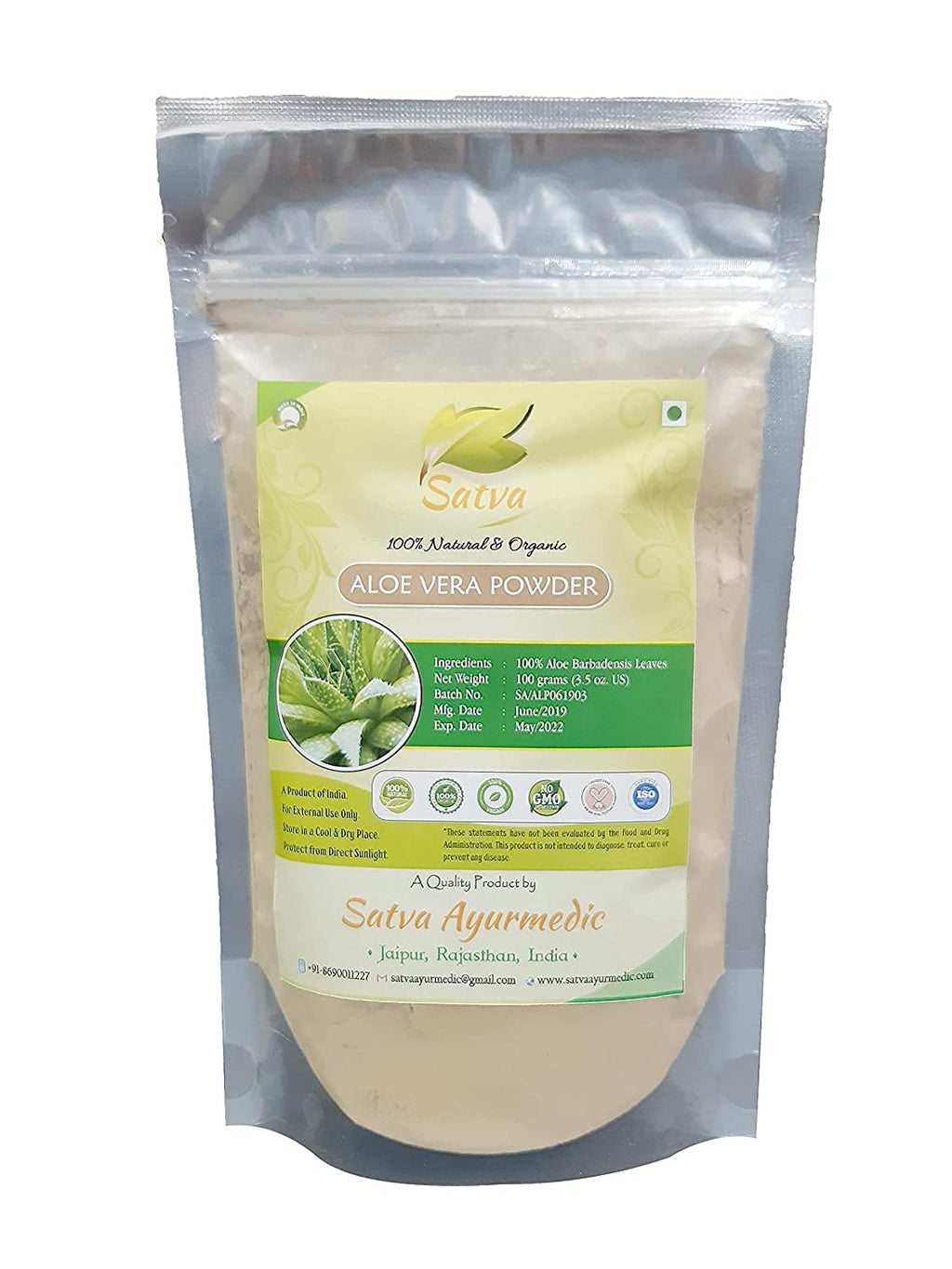 100% pure aloe vera powder