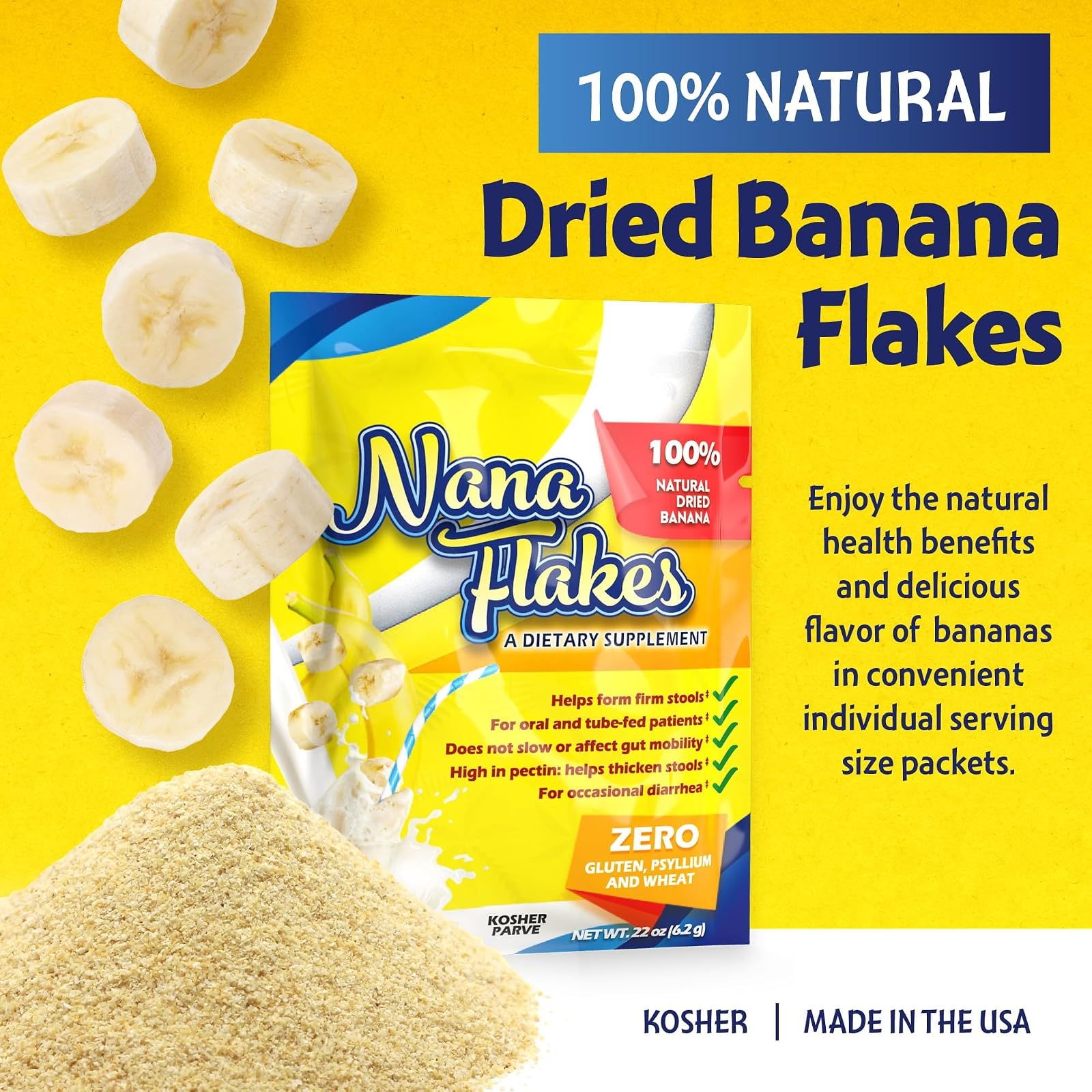 100% pure banana powder for digestion
