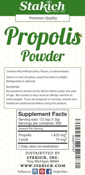 100% pure bee propolis powder supplement
