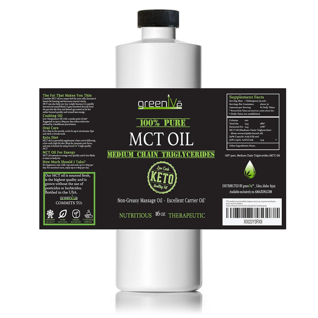 100% pure c8 c10 mct oil