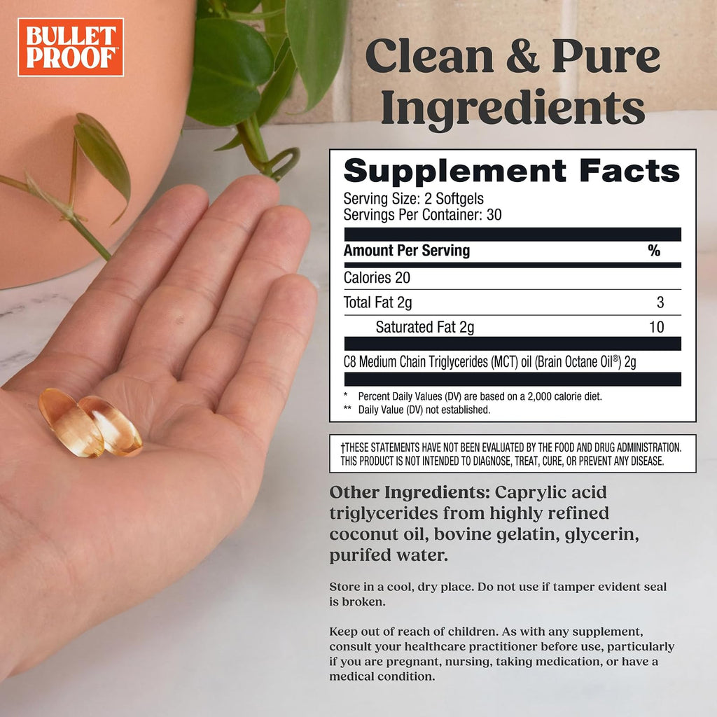 100% pure C8 softgels for brain health