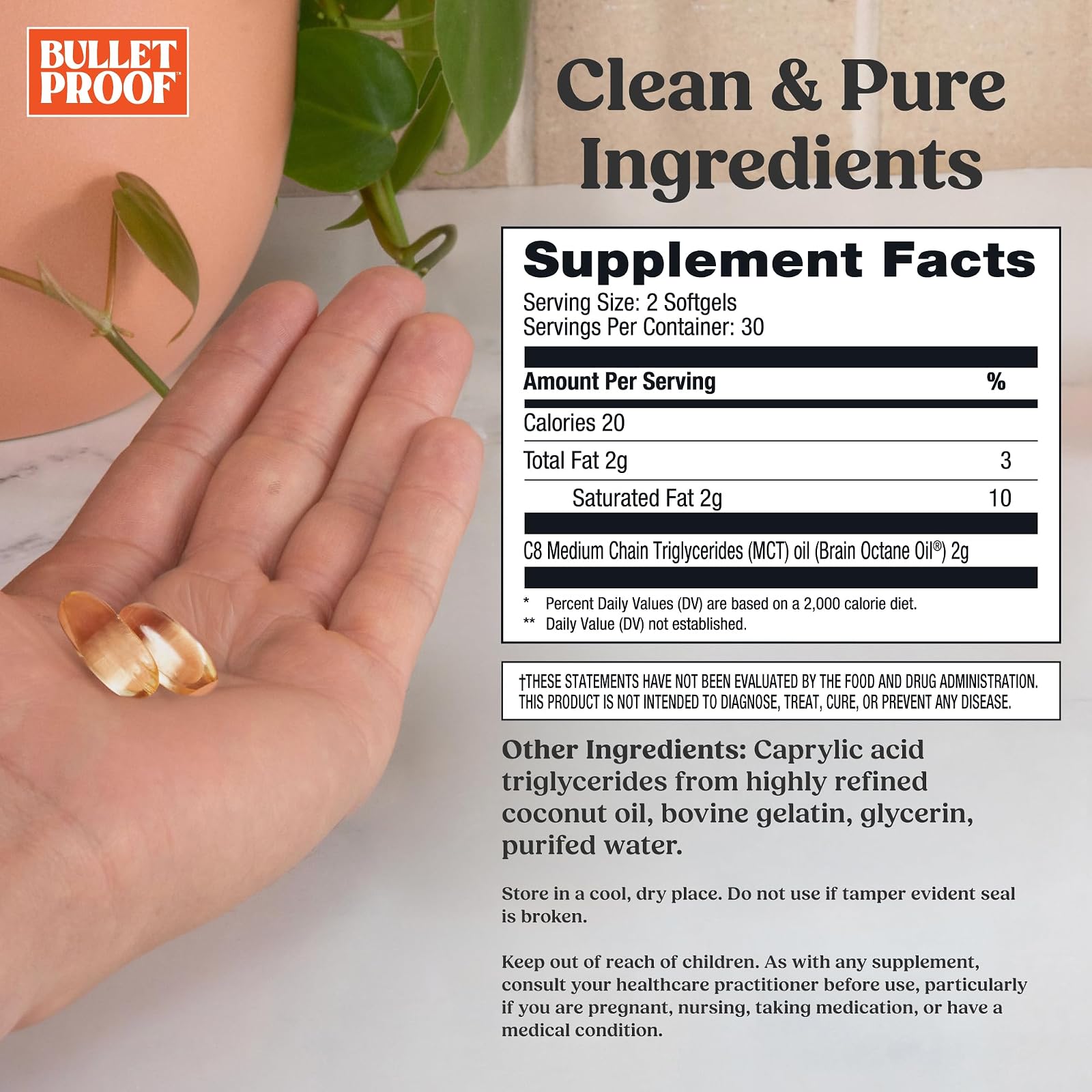 100% pure C8 softgels for brain health