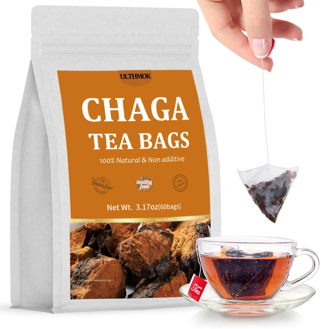 100% pure Chaga tea bags