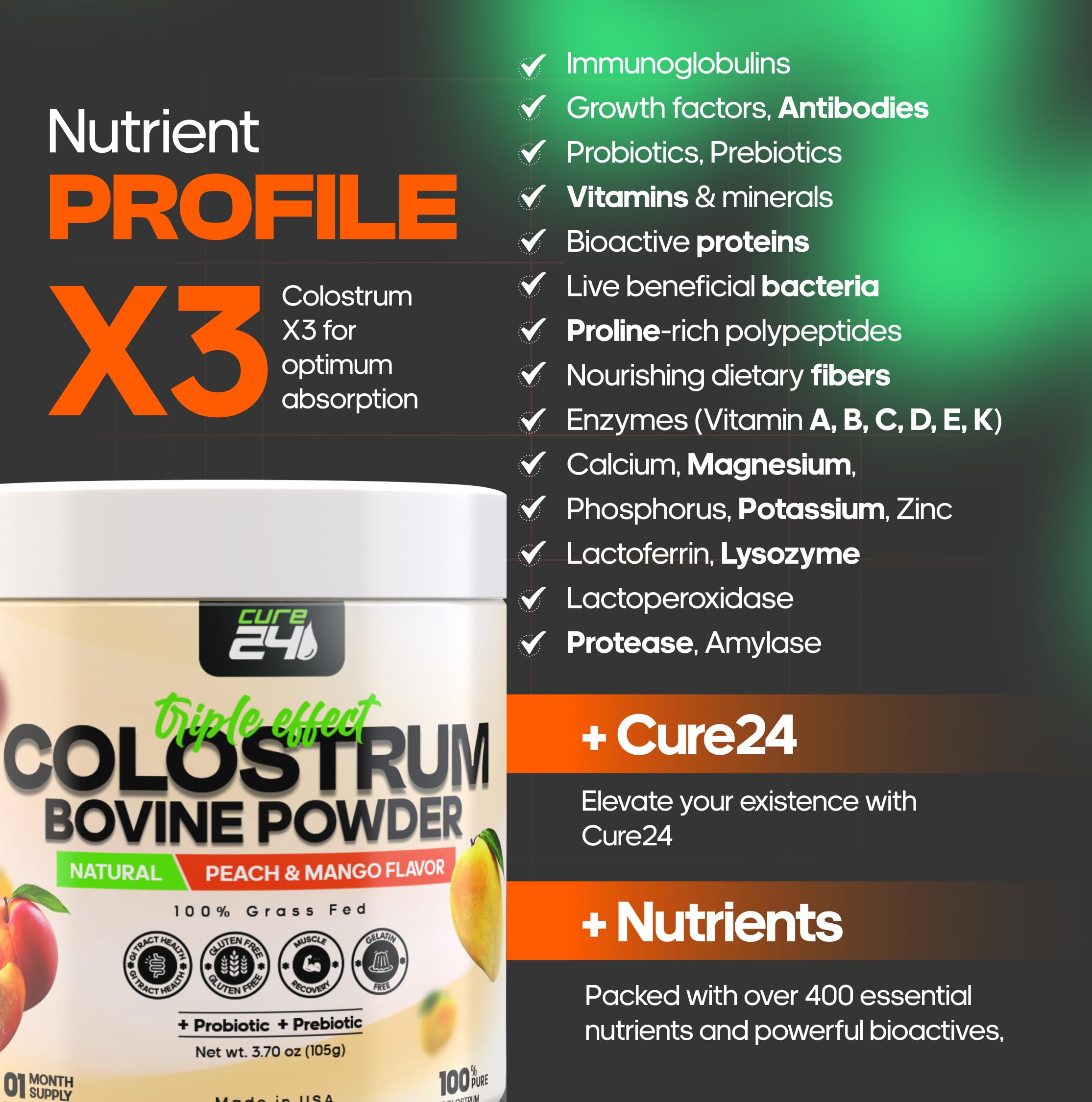 100% pure colostrum for athletes