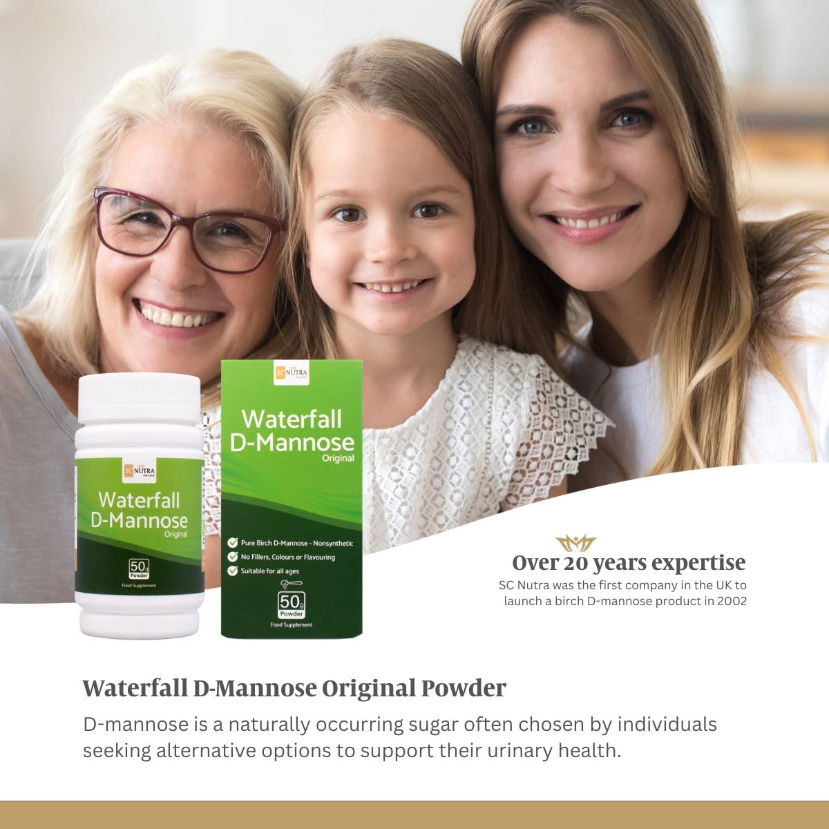 100% pure D-Mannose for hydration