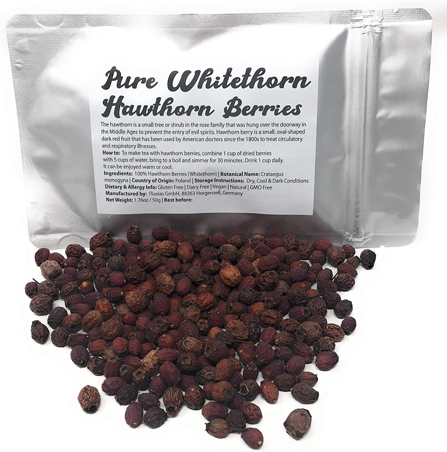 100% pure dried hawthorn berries