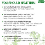 100% pure dried stevia for sweetening