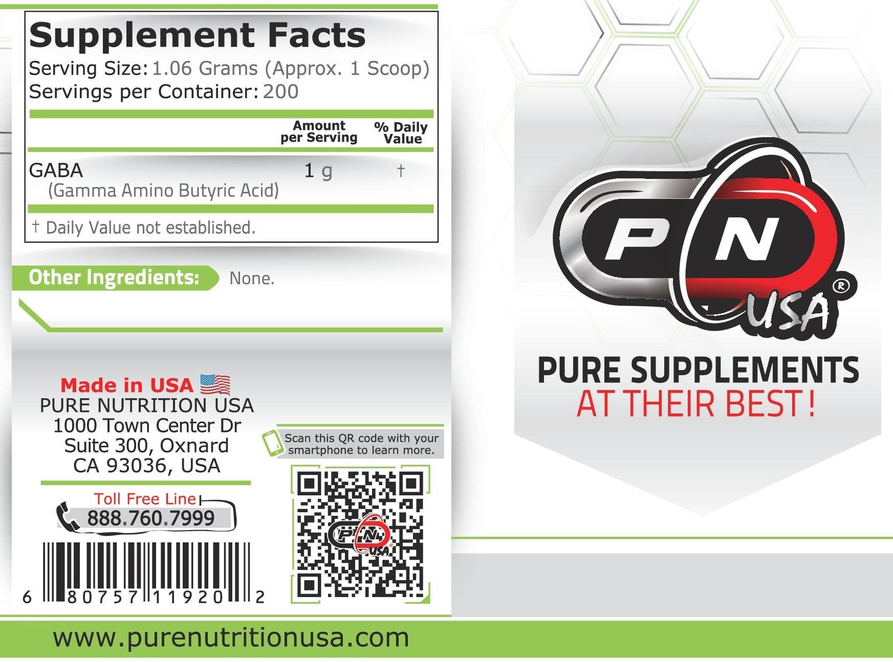 100% pure GABA supplement