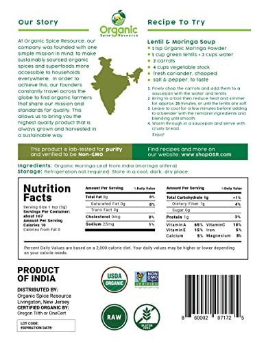 100% pure moringa powder benefits