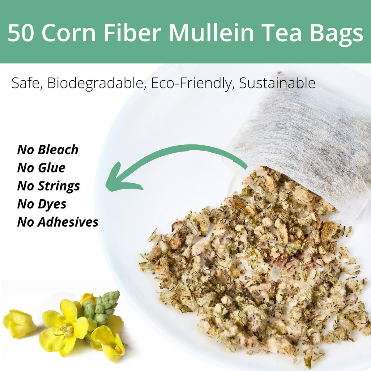 100% pure mullein leaves herbal tea