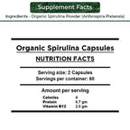 100% pure spirulina capsules for energy