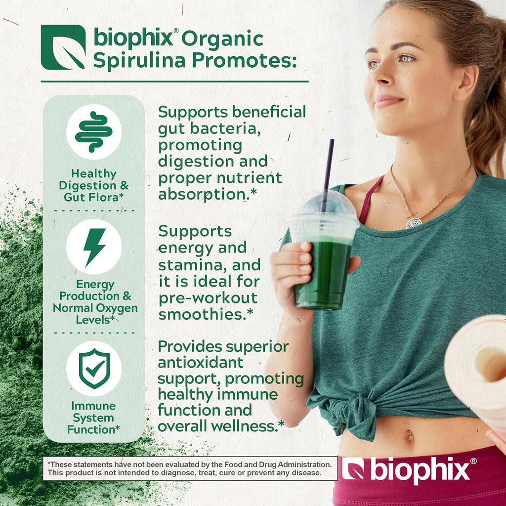 100% pure spirulina powder supplement