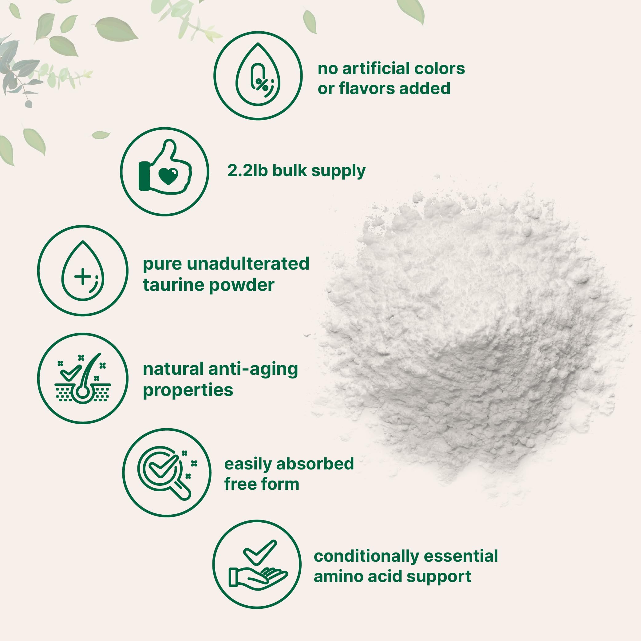 100% pure taurine powder benefits