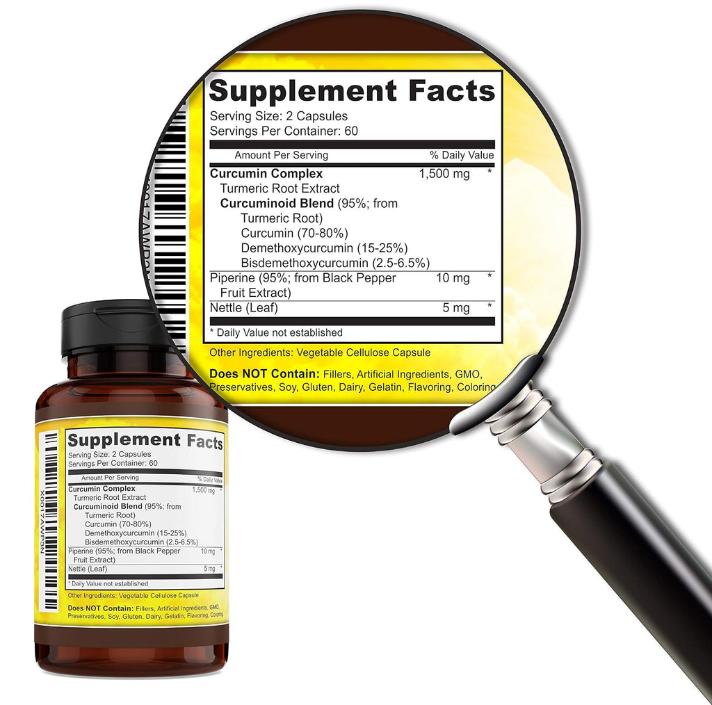 100% pure turmeric capsules for wellness