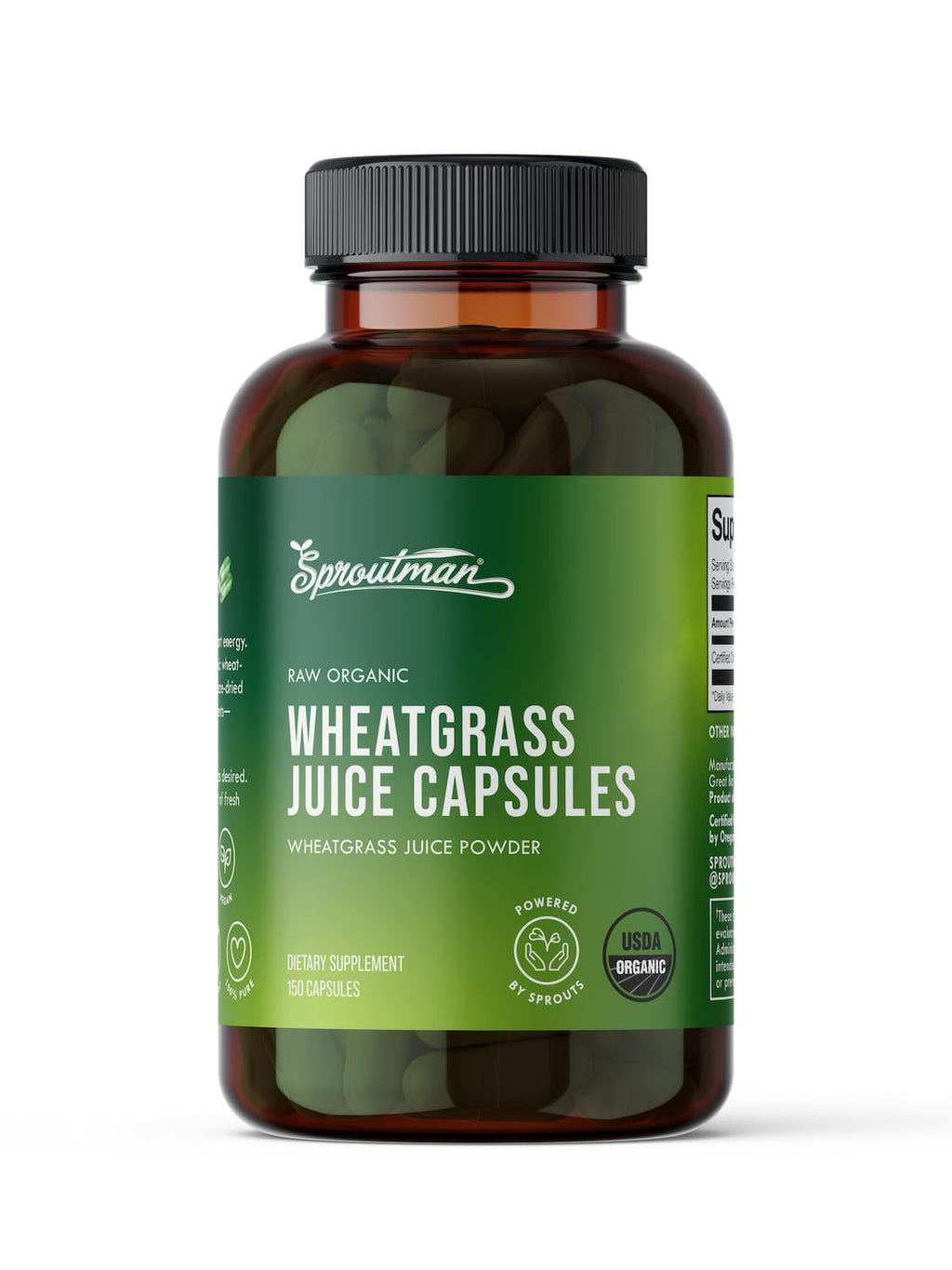 100% pure wheatgrass juice powder capsules