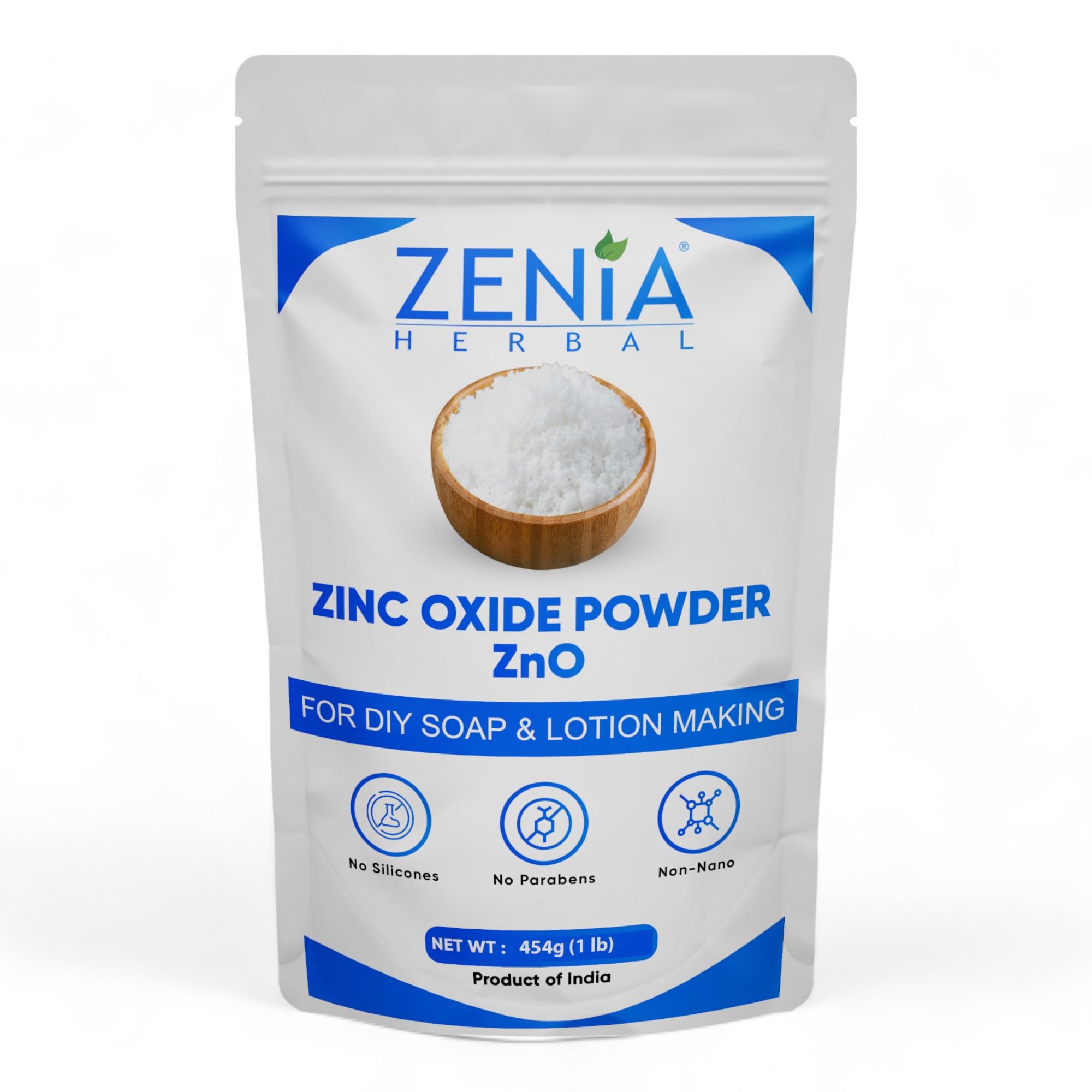 100% pure zinc oxide powder