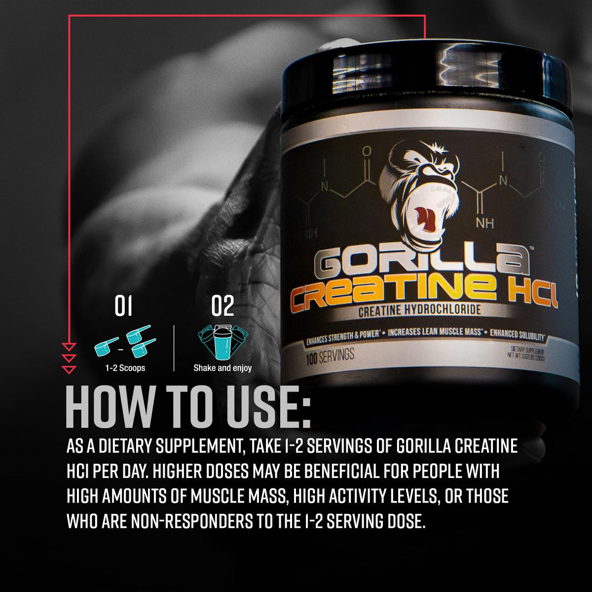100 servings of creatine HCl