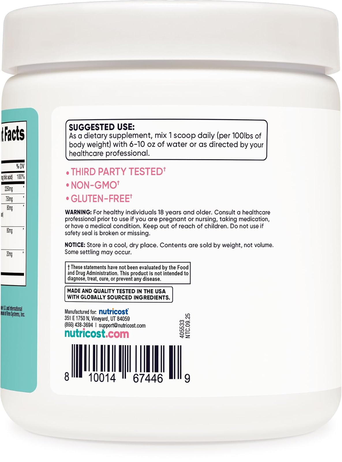 100 servings of creatine supplement