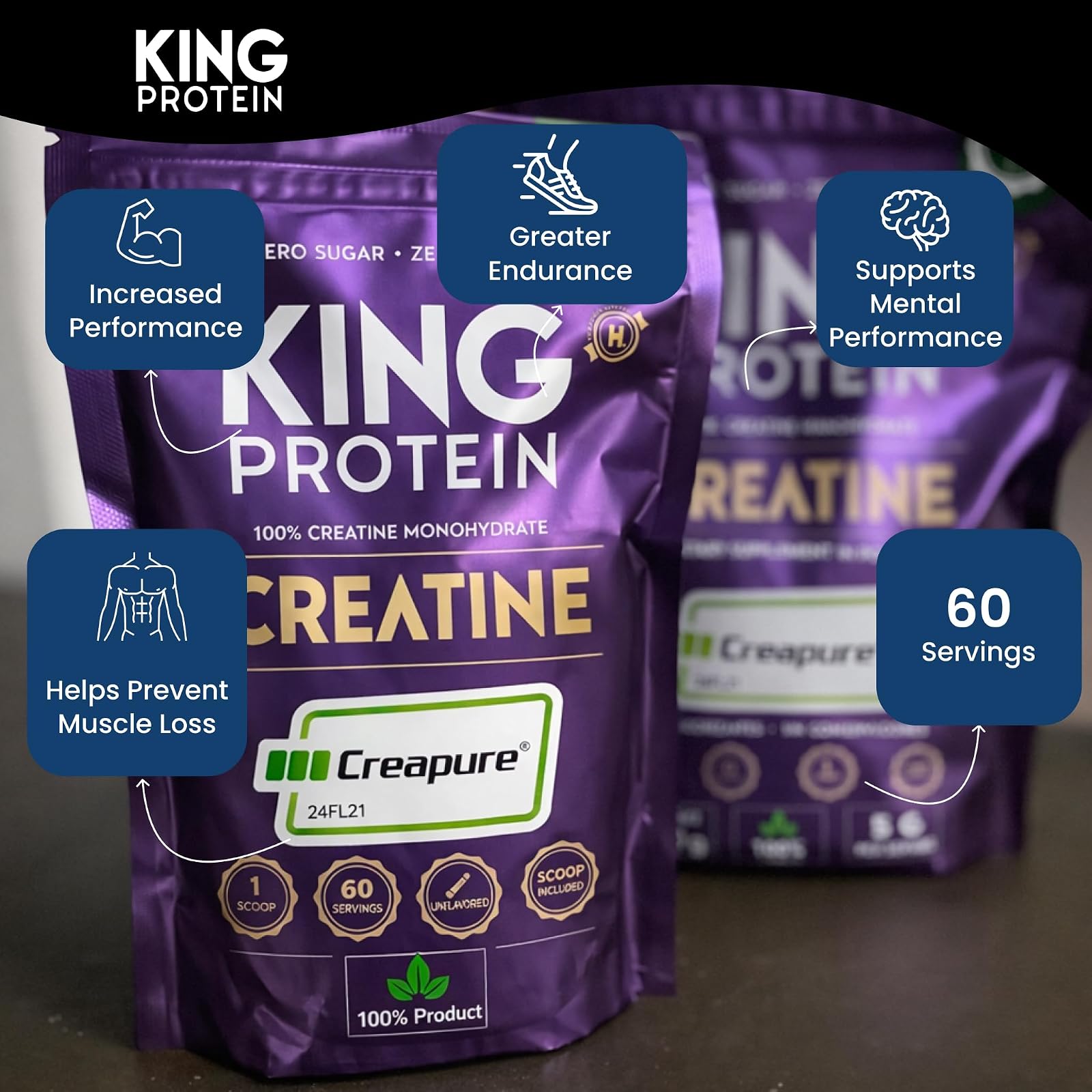 100 servings of creatine supplement