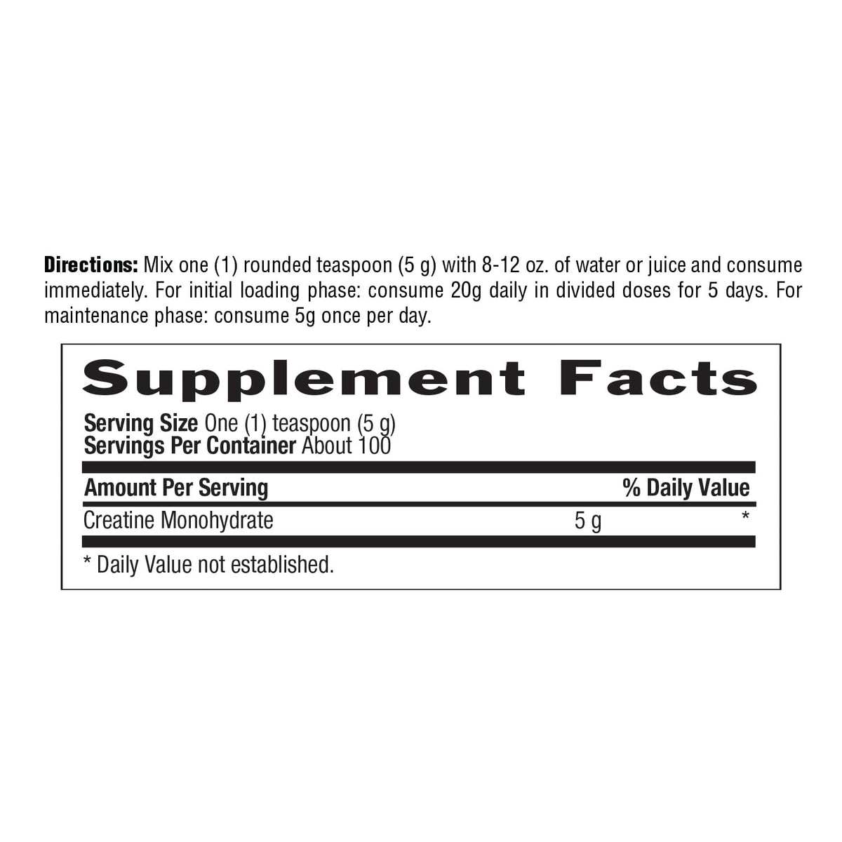 100 servings of micronized creatine