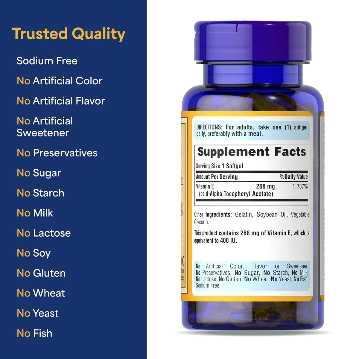 100 softgels of vitamin E