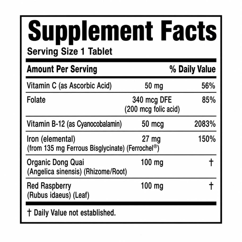 100 tablets of iron mineral