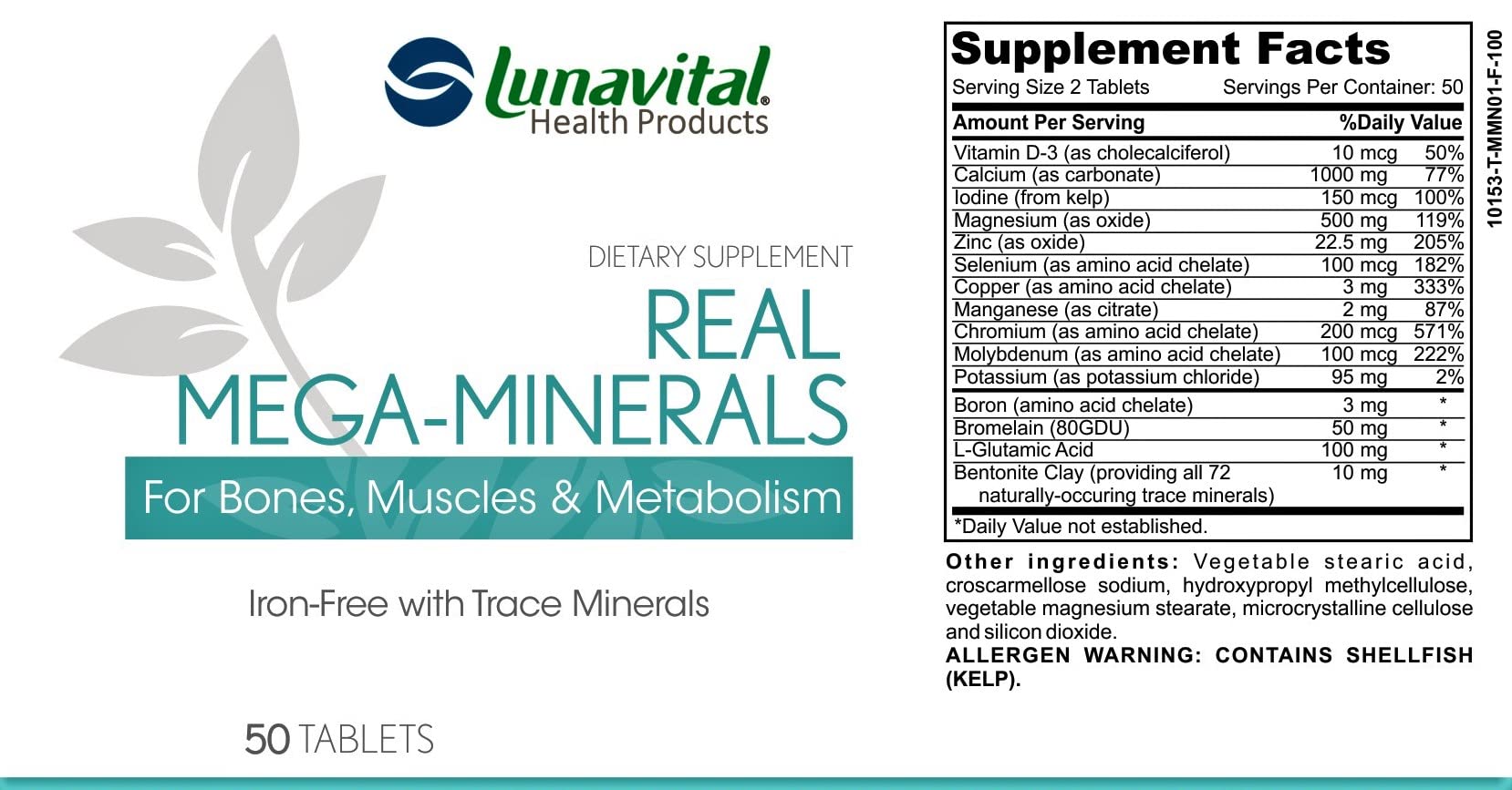 100 tablets of Real Mega multiminerals