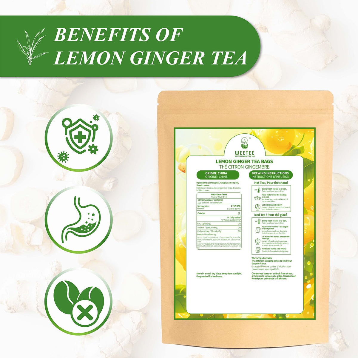 100 tea bags for daily enjoyment