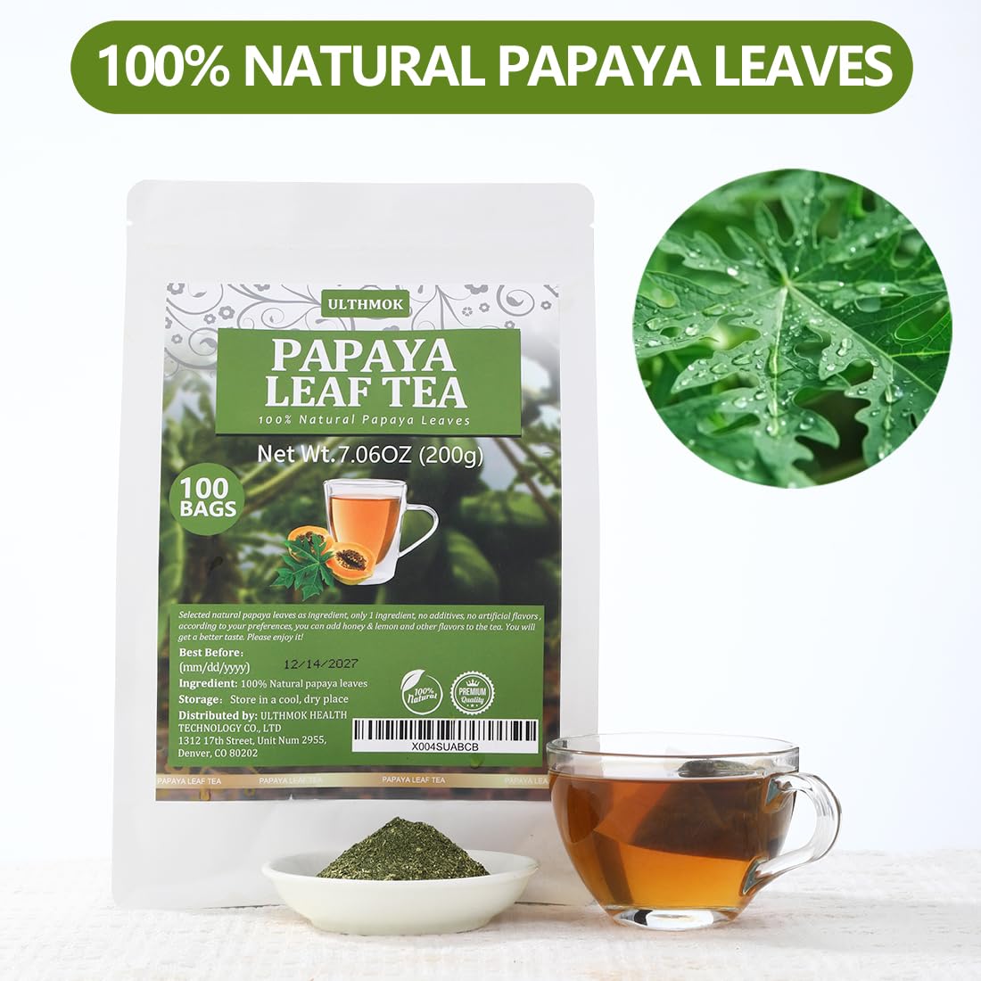 100 tea bags of papaya leaf
