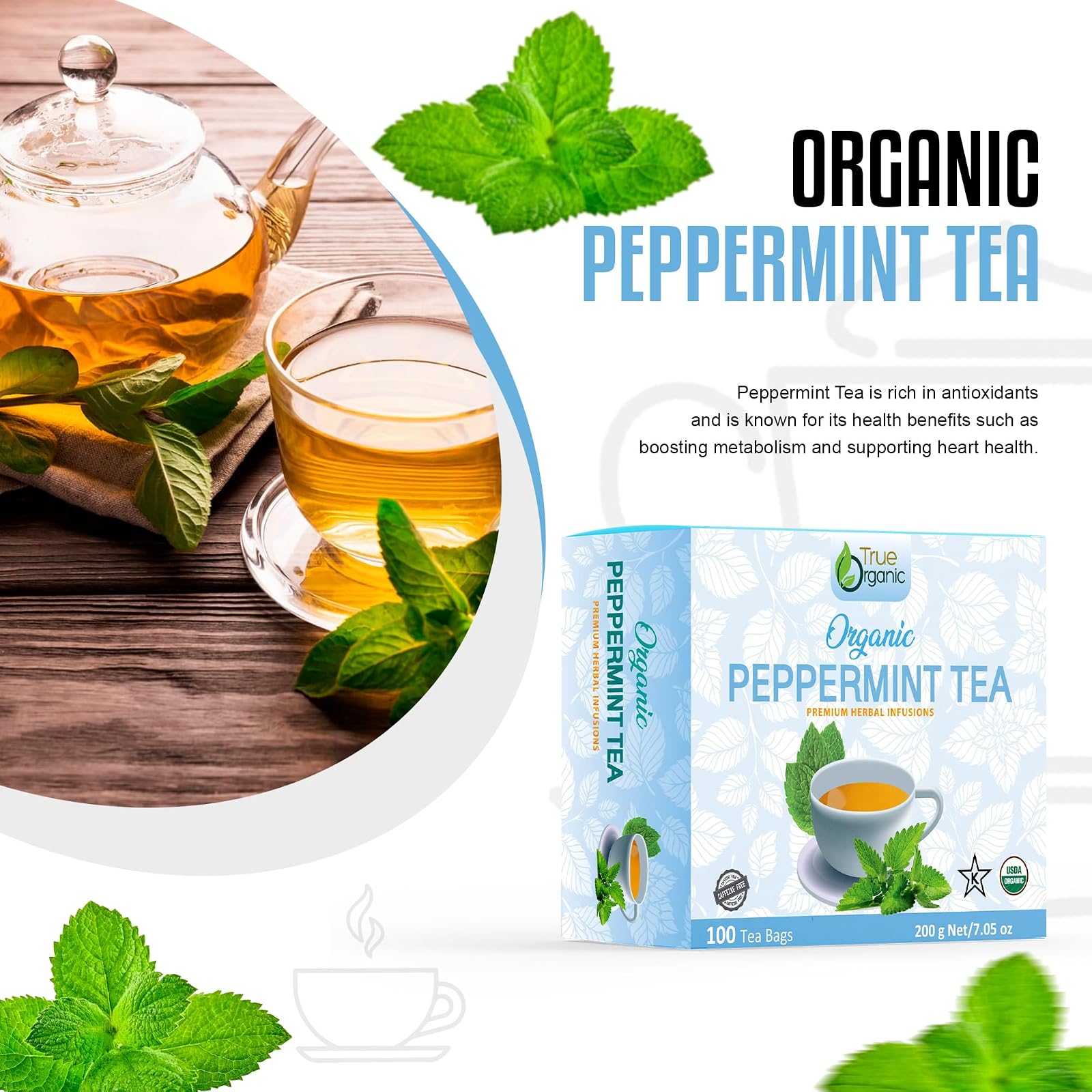 100 tea bags of peppermint goodness
