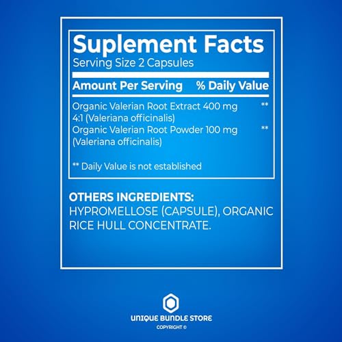 100 vegan capsules valerian supplement