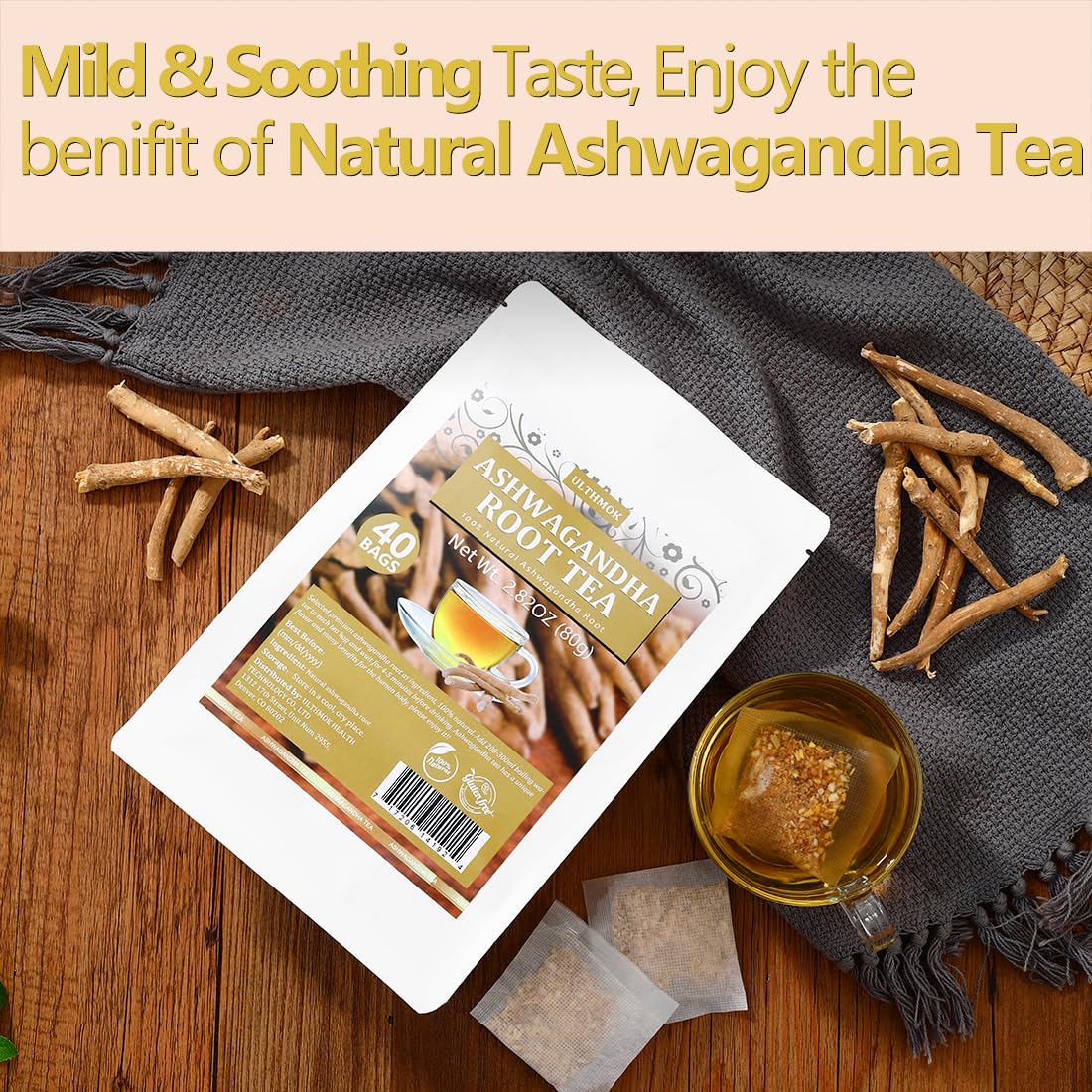 100% wild root ashwagandha tea