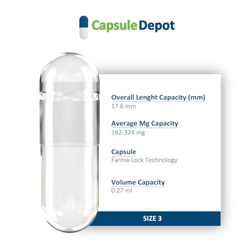 1000 count clear capsules for easy filling