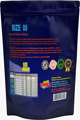 1000 count vegan pill capsules