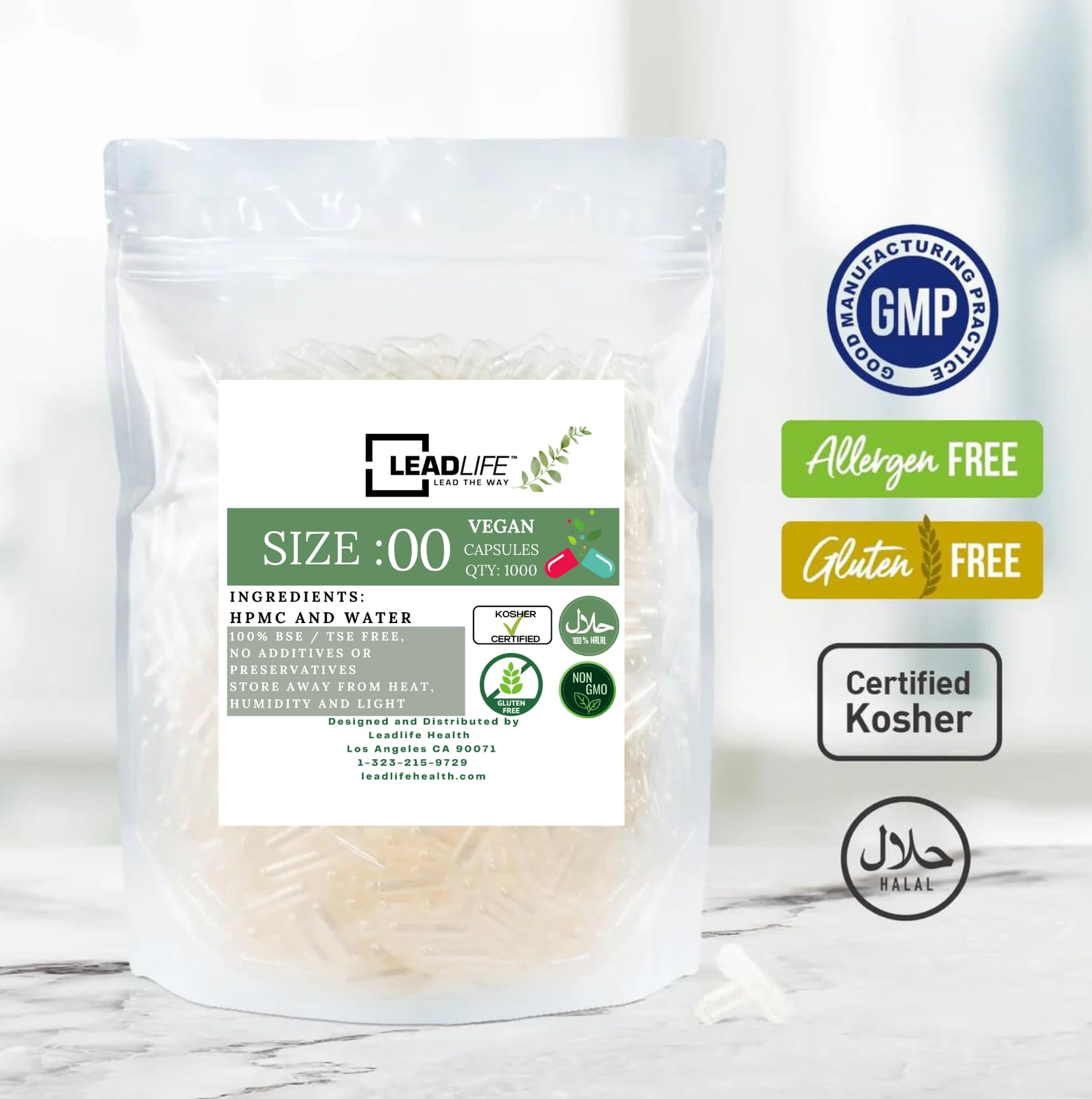 1000 count vegan pill capsules