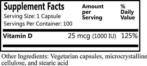 1000 IU vegetarian vitamin D supplement