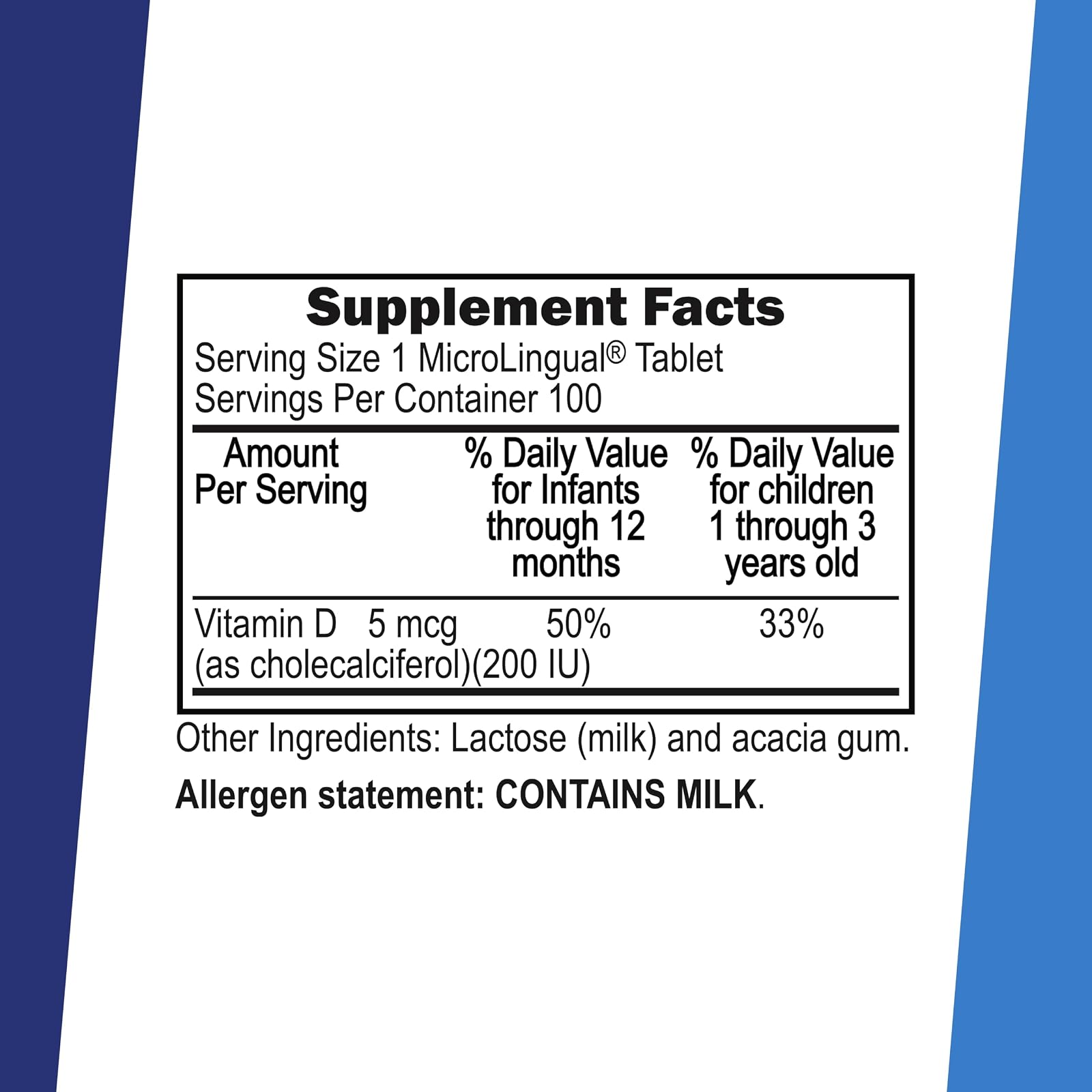 1000 IU Vitamin D for infants