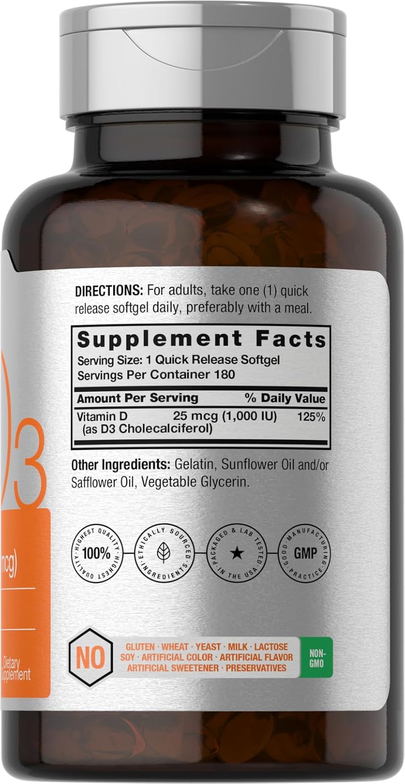 1000 IU Vitamin D3 for bone health