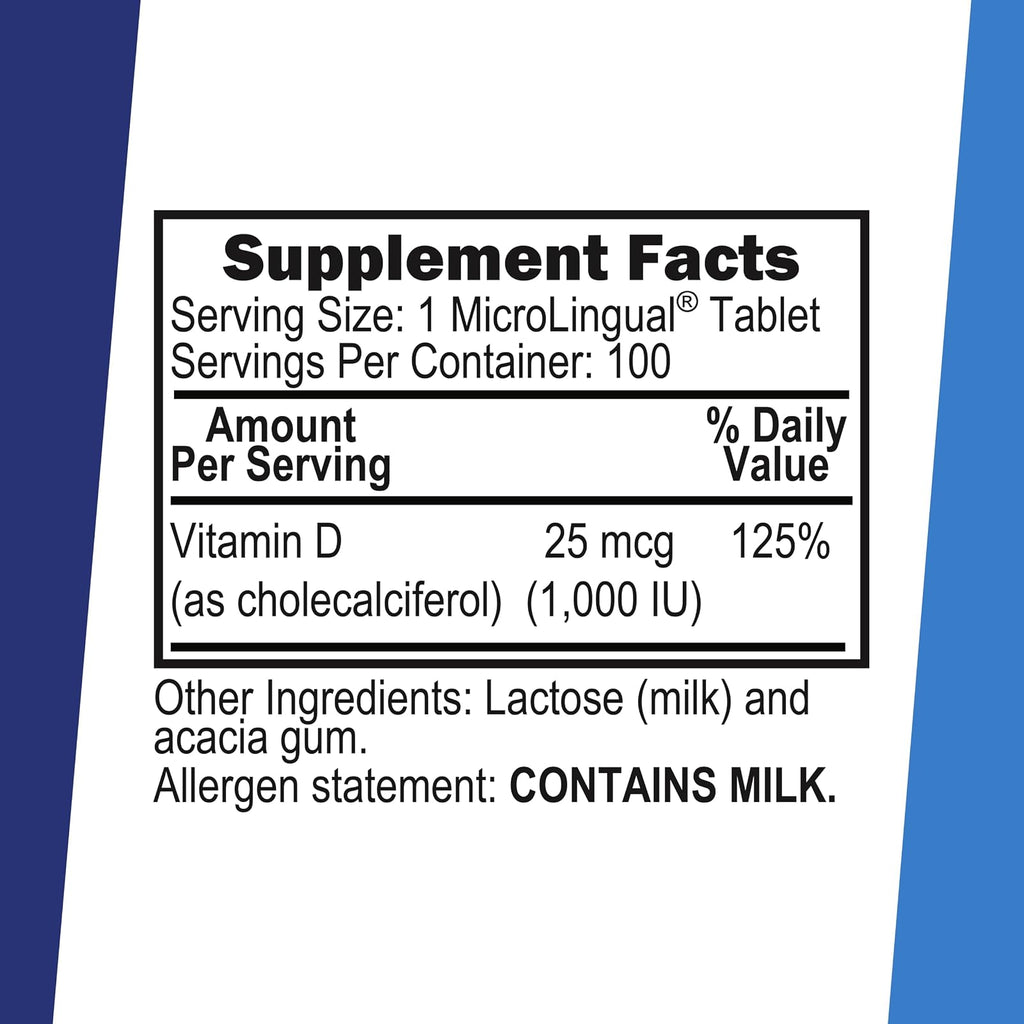 1000 IU Vitamin D3 for immune support